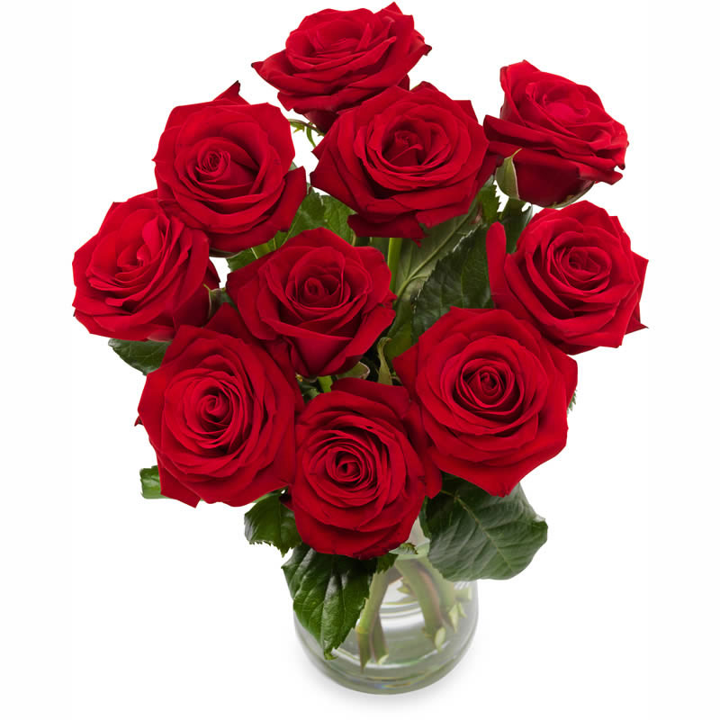 en romantisk buket med røde roser